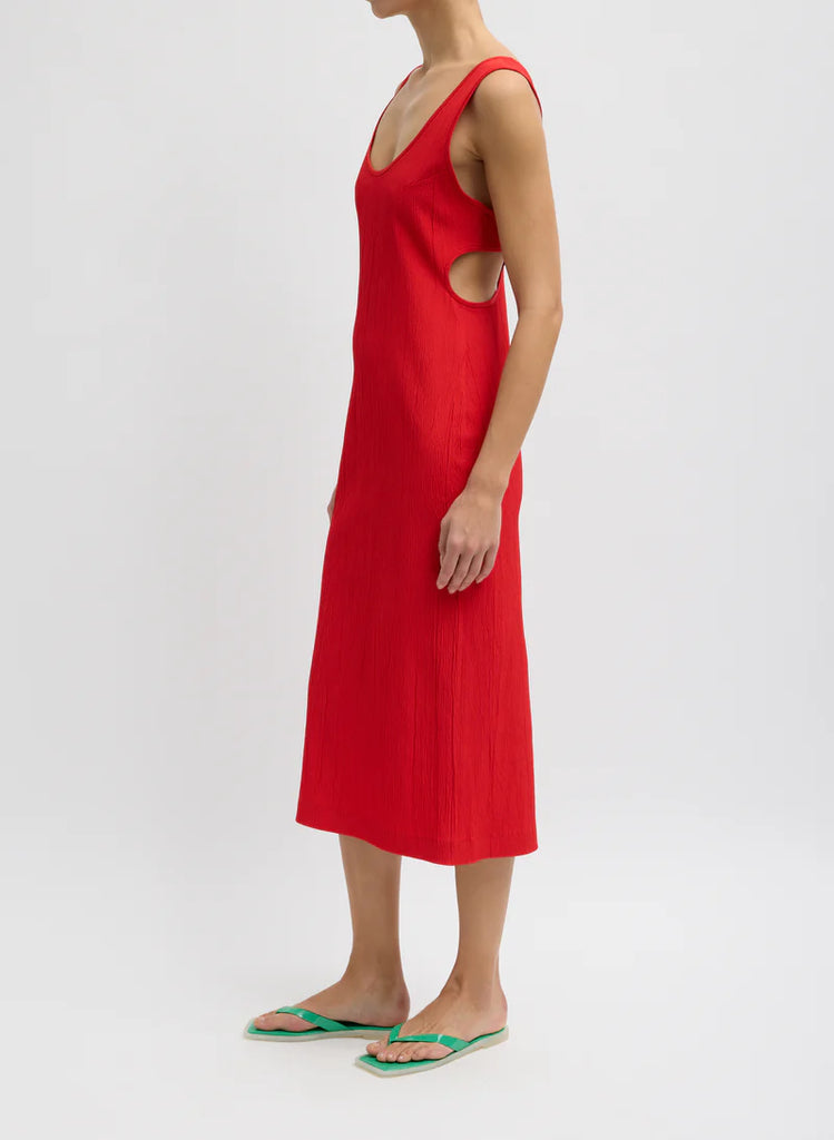 Creased Stretch Crepe Racerback Dress Red – TheStorebySchneeweiss